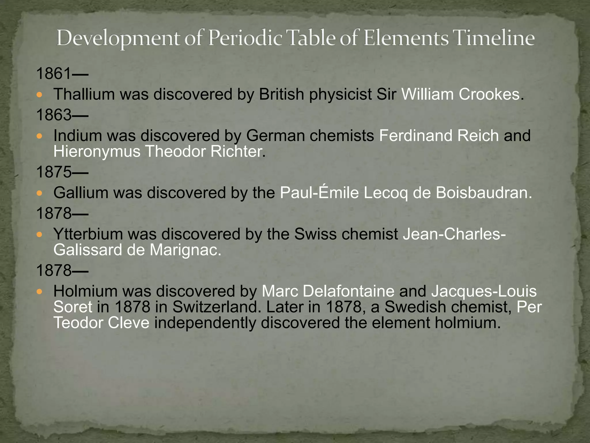 Development of Periodic Table Timeline | PPTX