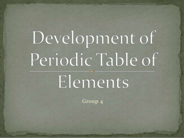 Development Of Periodic Table Timeline