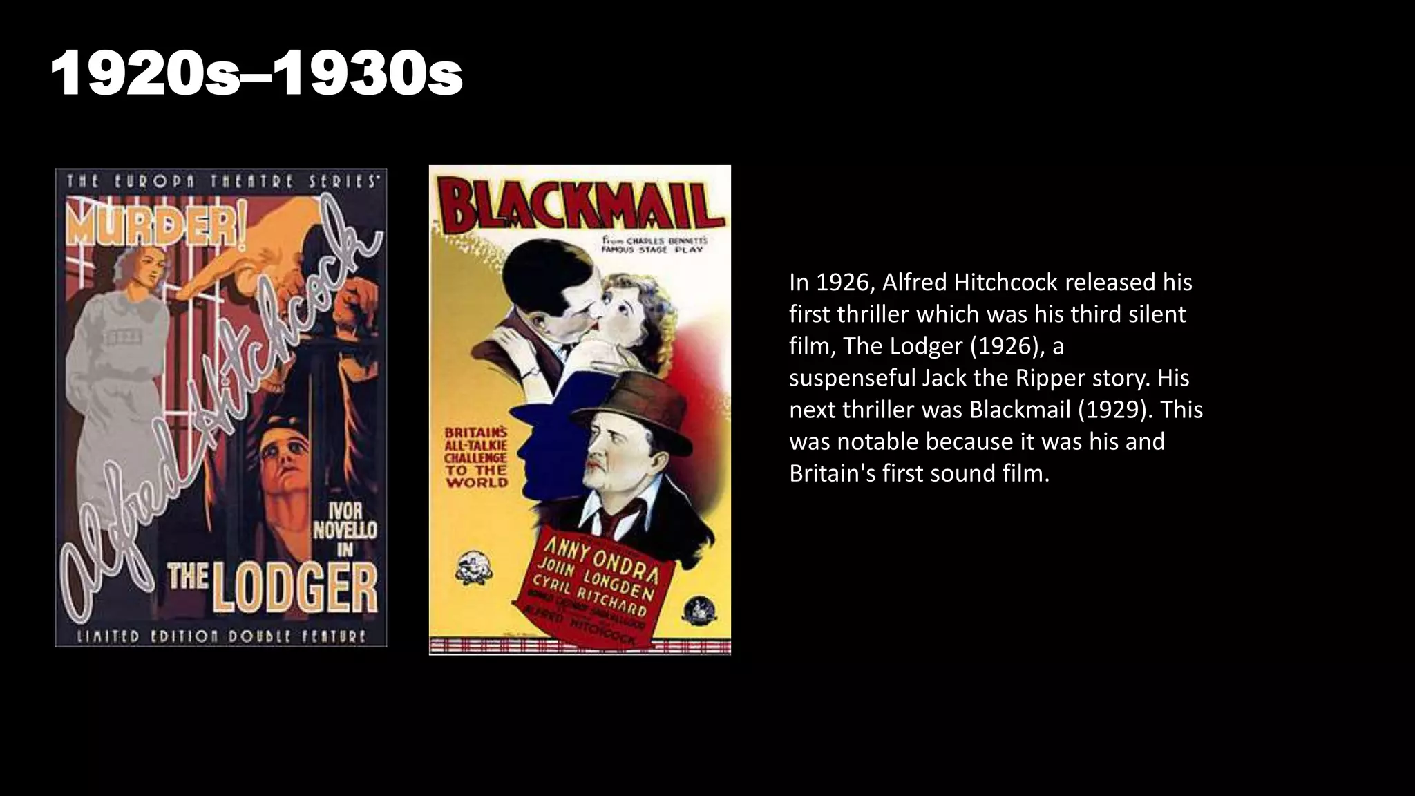 The Timeline of Thriller Movies | PPTX