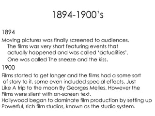 Timeline into film history | PPTX