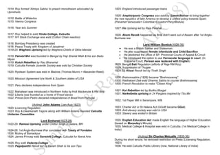 Timeline of modern Indian history relevant for upsc and pcs ...