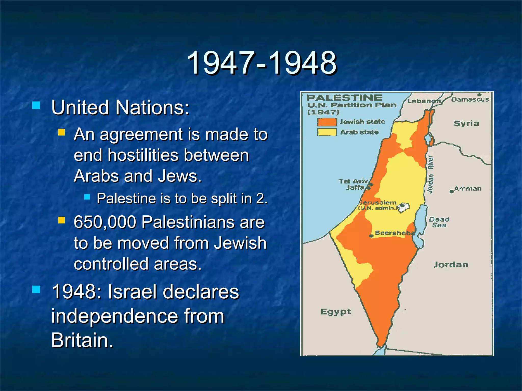 Timeline Of The Arab And Israel Conflict | PPT
