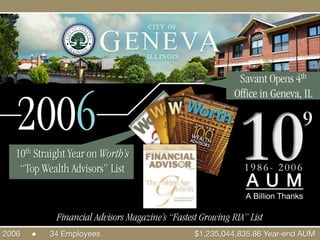 History and Milestones of Savant Capital Management | PDF