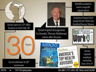 History and Milestones of Savant Capital Management | PDF