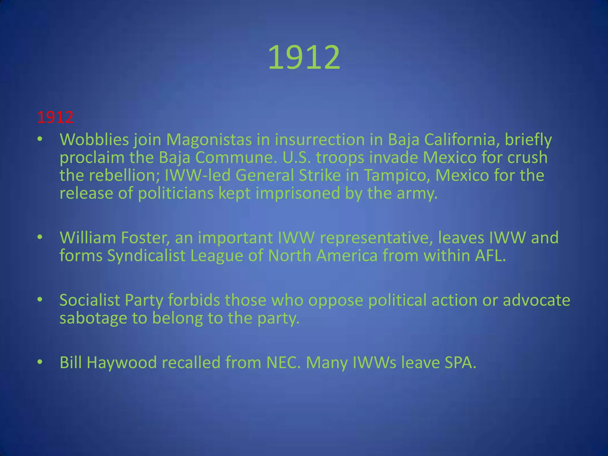 IWW Timeline | PPTX