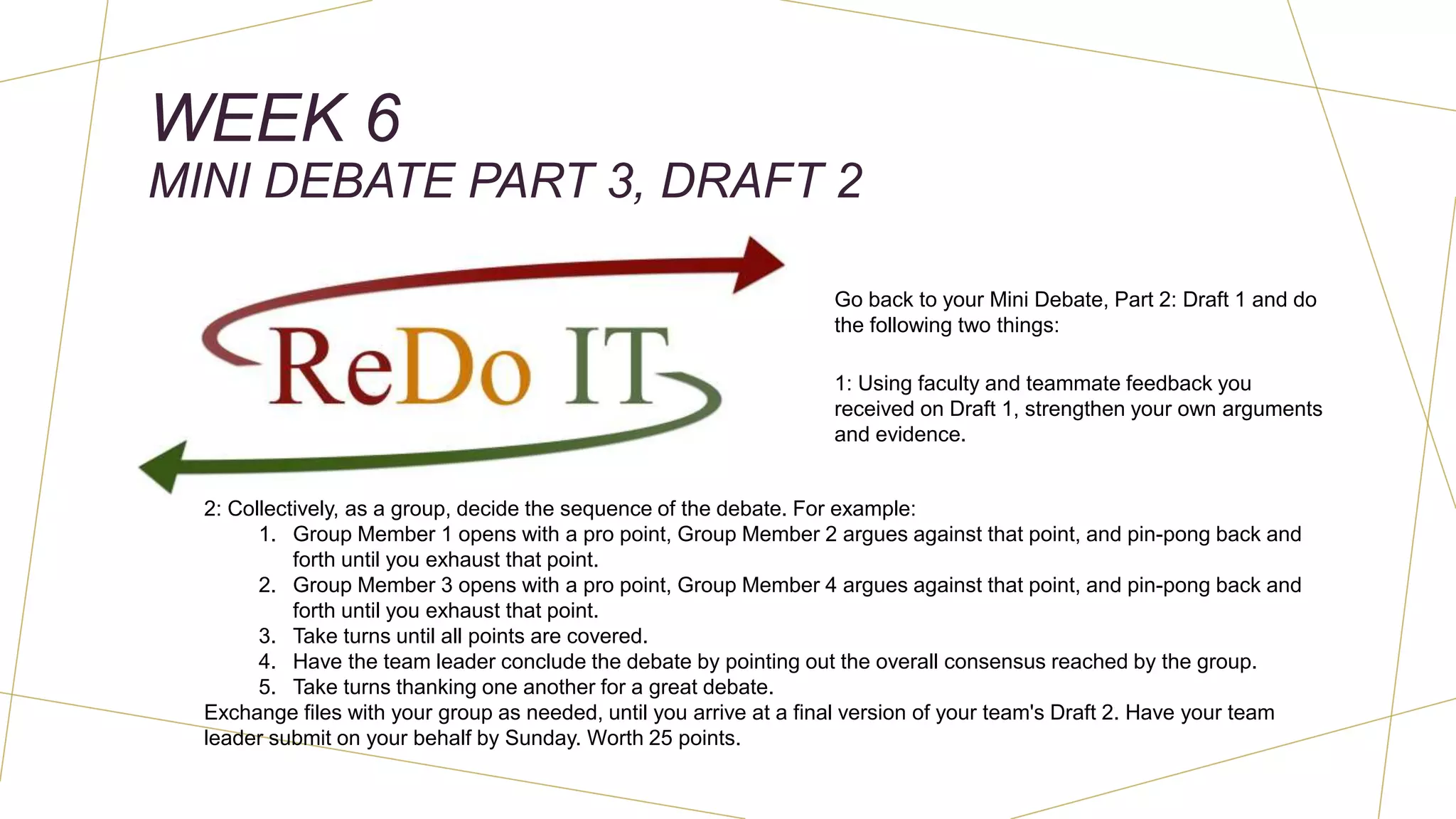 Timeline and Assignments for Mini Debate.pptx