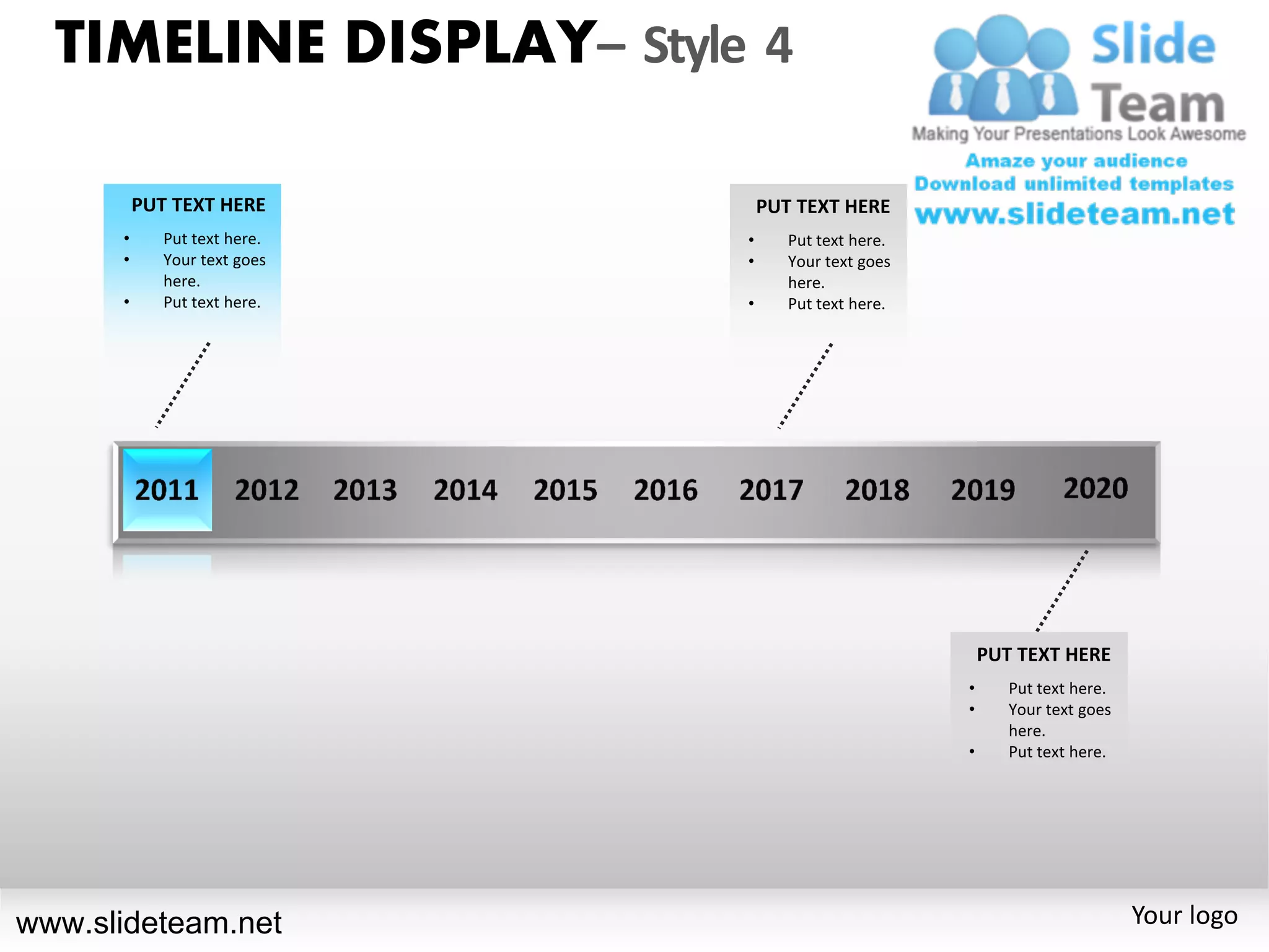 Time line display design 4 powerpoint presentation templates. | PDF