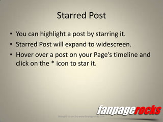 Timeline For Fan Pages - A Quick Guide | PPT
