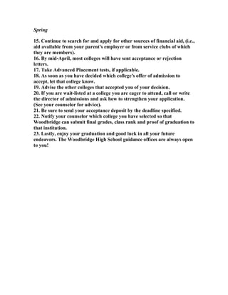 Senior Year Timeline for the College Bound | DOC | College Planning ...