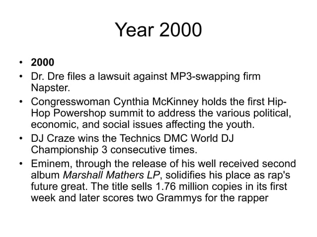 Timeline hip hop music history | PPT