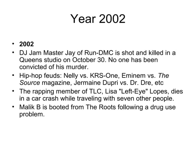 Timeline hip hop music history | PPT