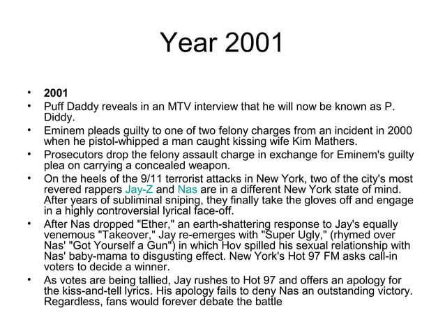 Timeline hip hop music history | PPT