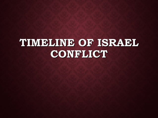 Timeline israel conflict | PPT