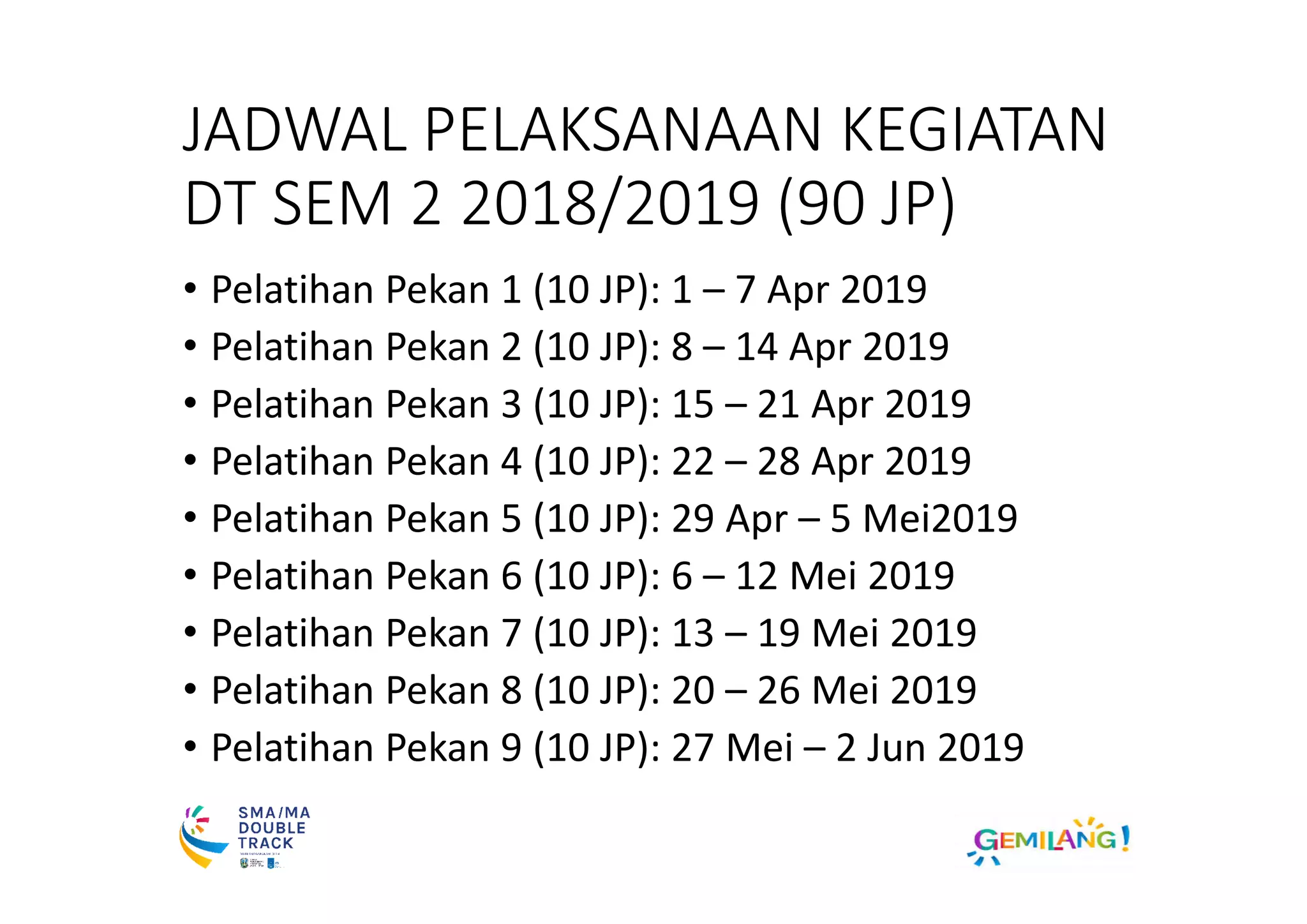 Timeline kegiatan sma dt sem 2 2018 2019 cetak | PPT