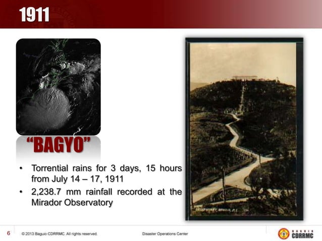 Timeline of Disasters in Baguio City | PPTX | Weather | Science