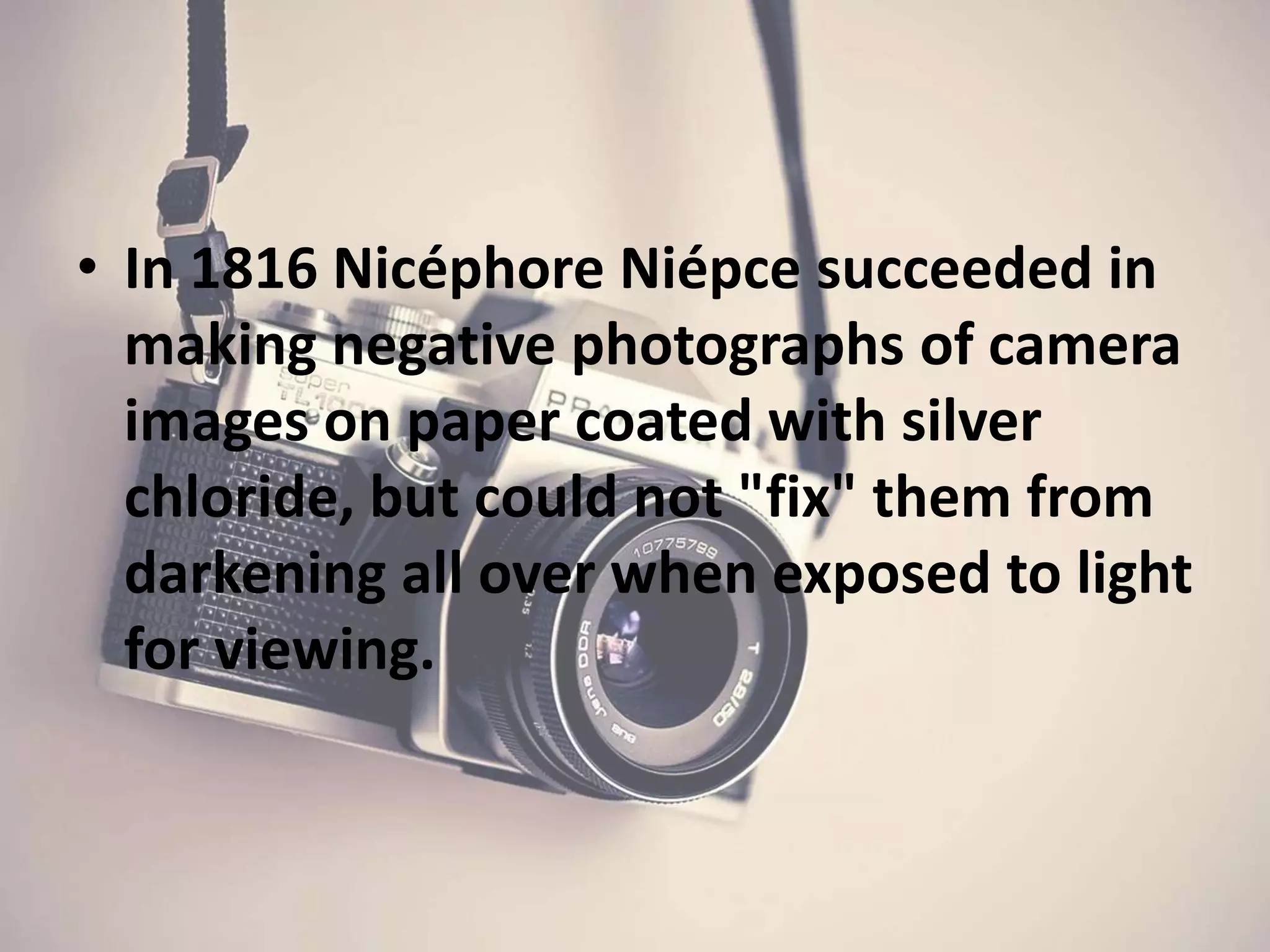 Timeline of camera’s and photography | PPTX | Photography | Arts and Crafts