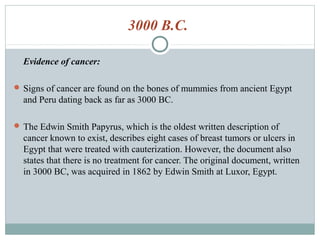 Timeline of cancer | PPT
