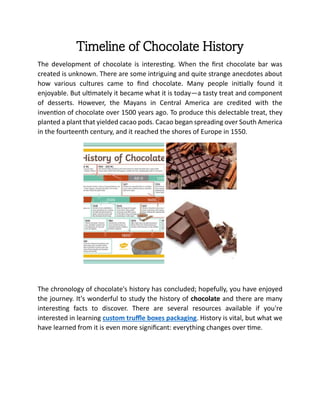 Timeline of Chocolate History | PDF