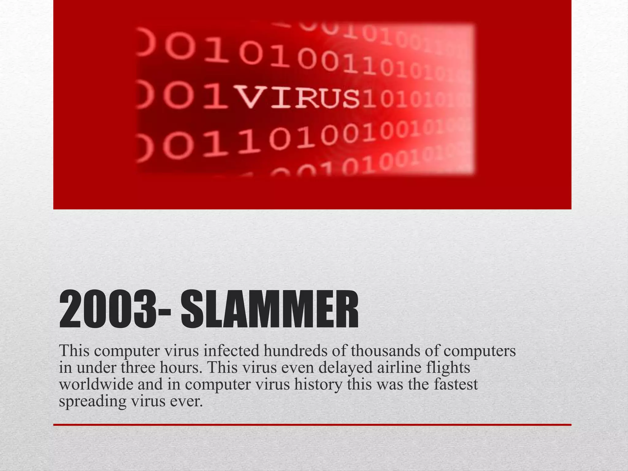 Timeline of computer viruses | PPTX | Antivirus Software | Computer ...