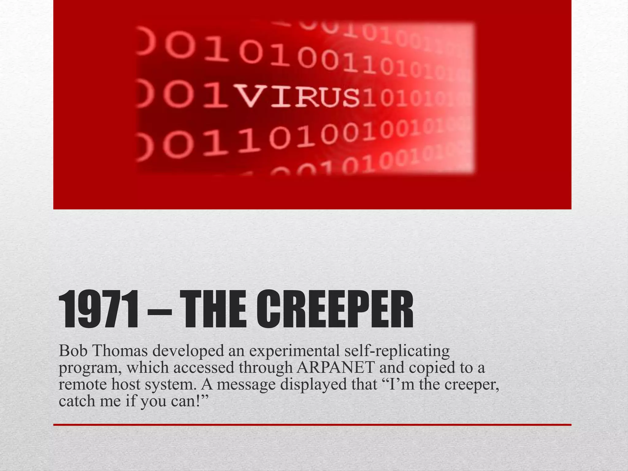 Timeline of computer viruses | PPTX | Antivirus Software | Computer ...