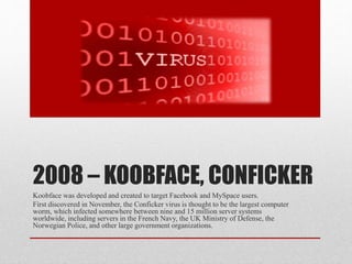 Timeline of computer viruses | PPTX | Antivirus Software | Computer ...