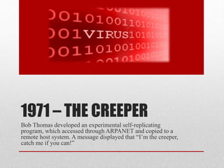 Timeline of computer viruses | PPTX | Antivirus Software | Computer ...