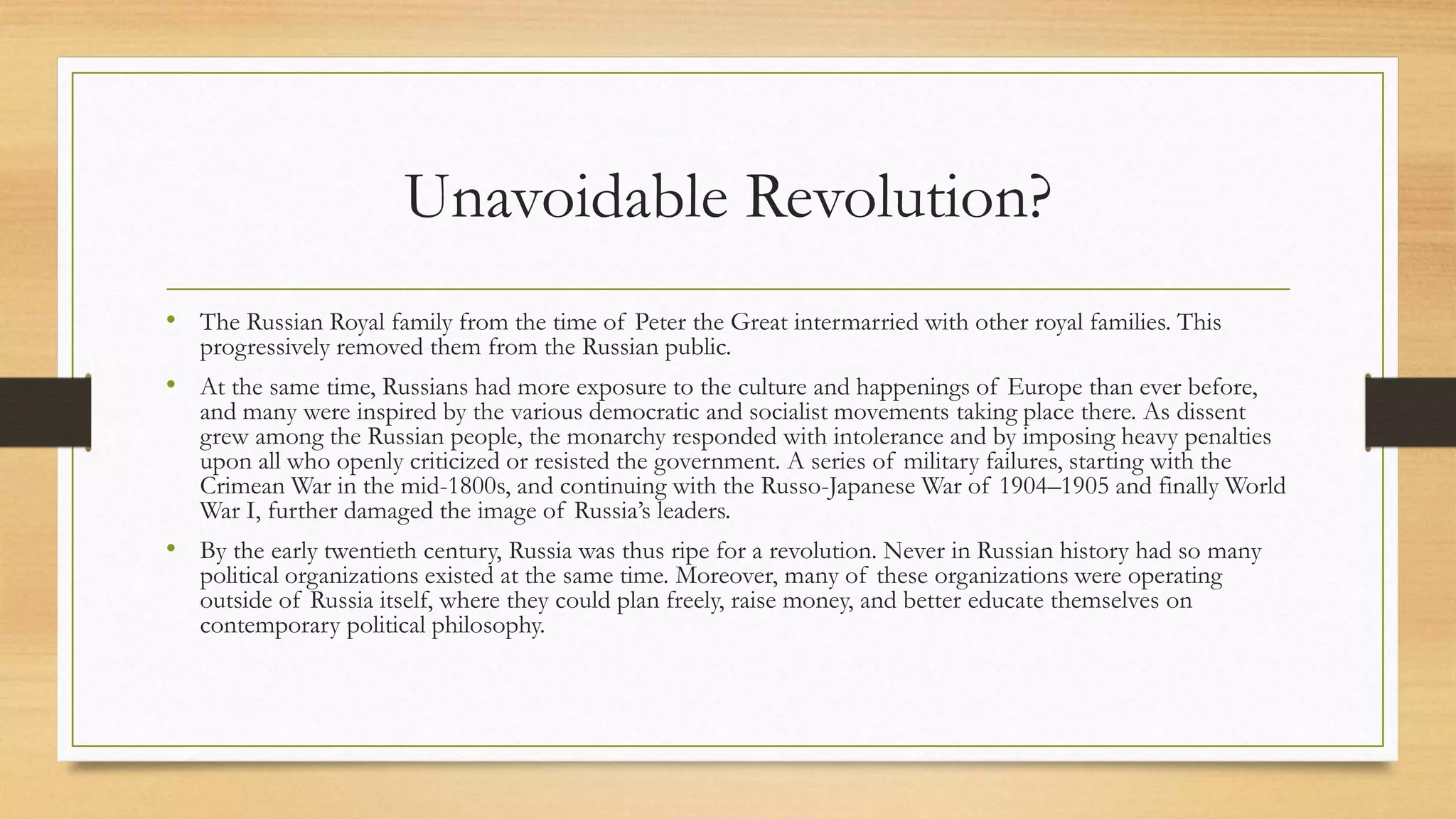 Timeline of events - The decline and fall of the Romanov Dynasty. | PPTX