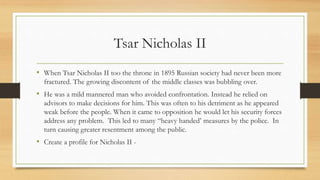 Timeline of events - The decline and fall of the Romanov Dynasty. | PPTX