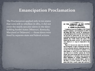 Emancipation Proclamation Facts