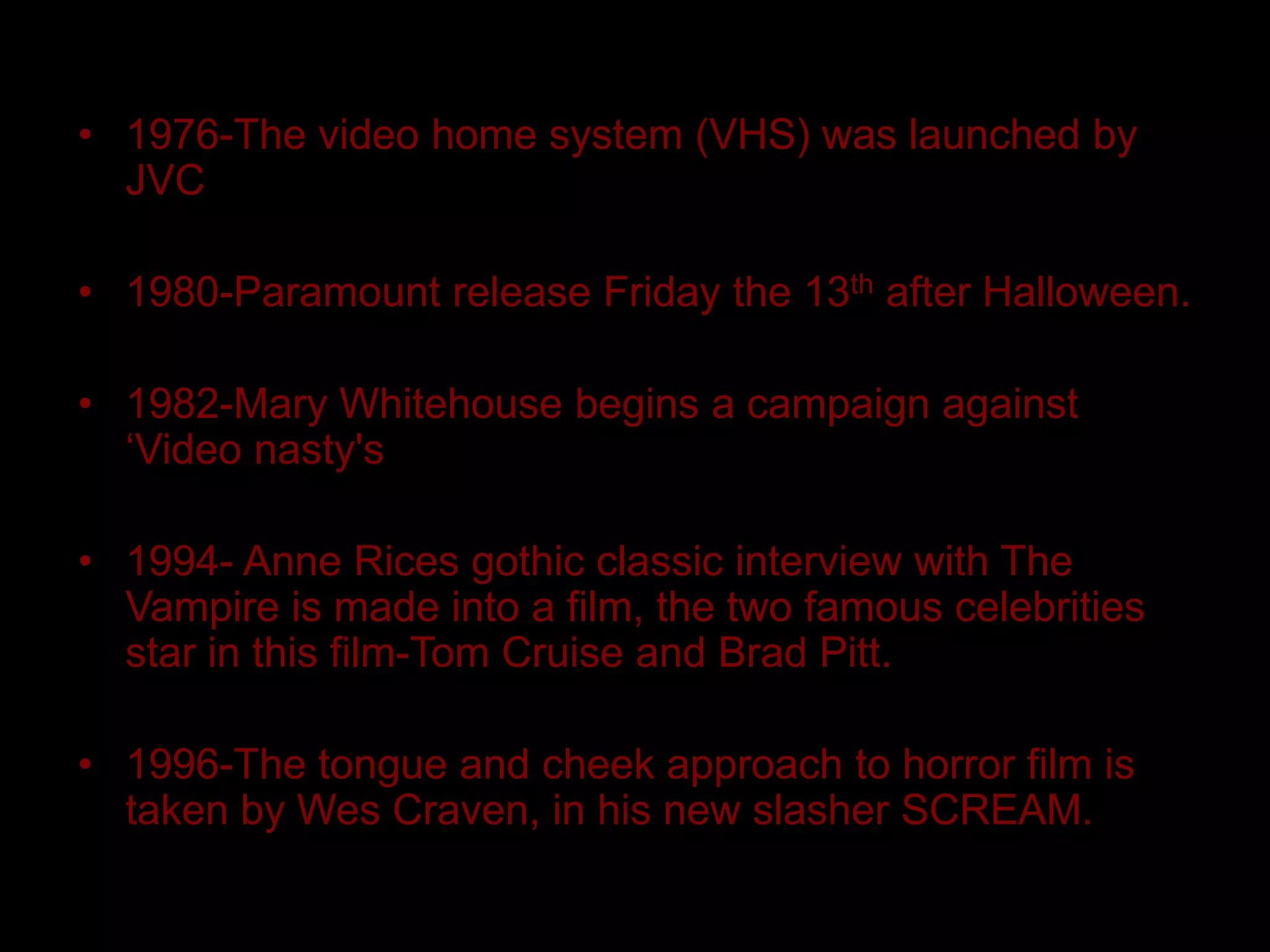 Timeline of horror | PPTX