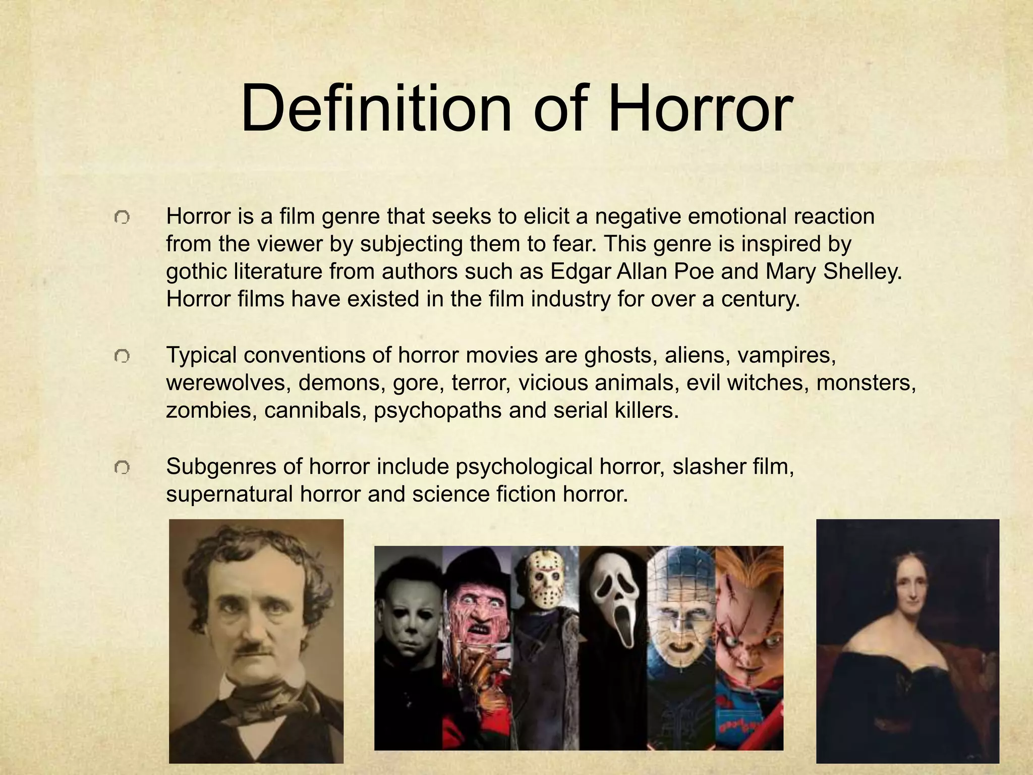 Timeline of Horror Movies | PPT
