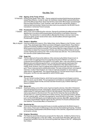 Timeline of the American Colonies and Britain from c.1760 to 1774 | DOCX