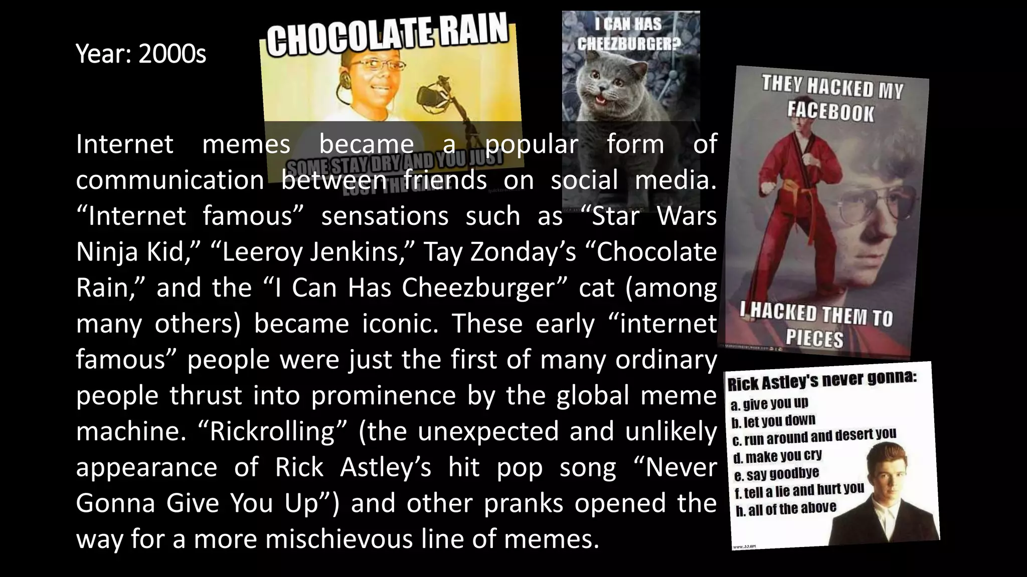 Timeline of Media Memes | PPTX | Internet | Computing