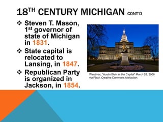 Timeline of michigan’s history edu 290 | PPTX