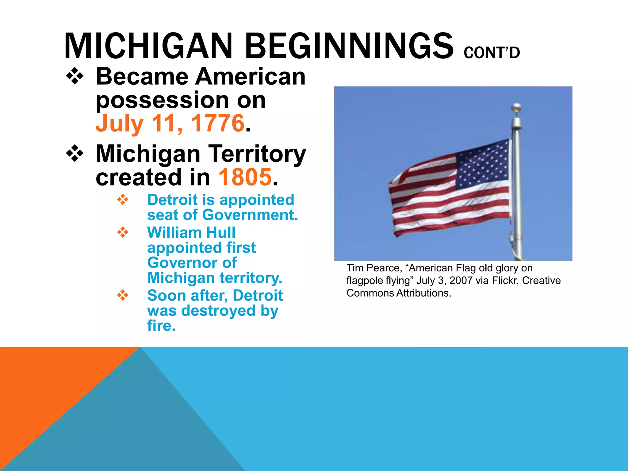 Timeline of michigan’s history edu 290 | PPTX