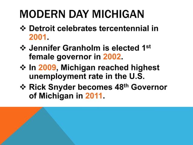 Timeline of michigan’s history edu 290 | PPTX