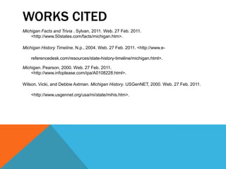 Timeline of michigan’s history edu 290 | PPTX