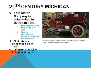 Timeline of michigan’s history edu 290 | PPTX