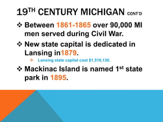 Timeline of michigan’s history edu 290 | PPT
