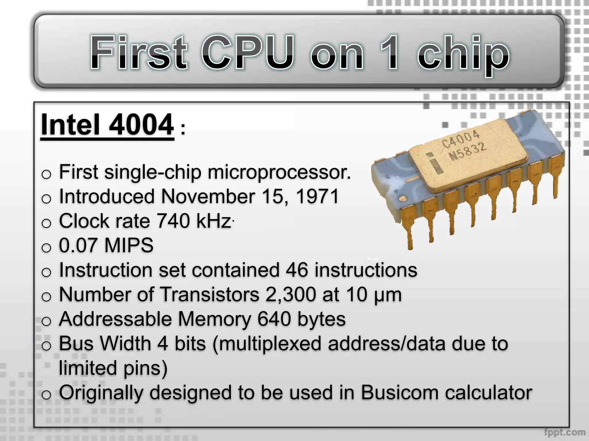 Timeline of Processors | PPTX