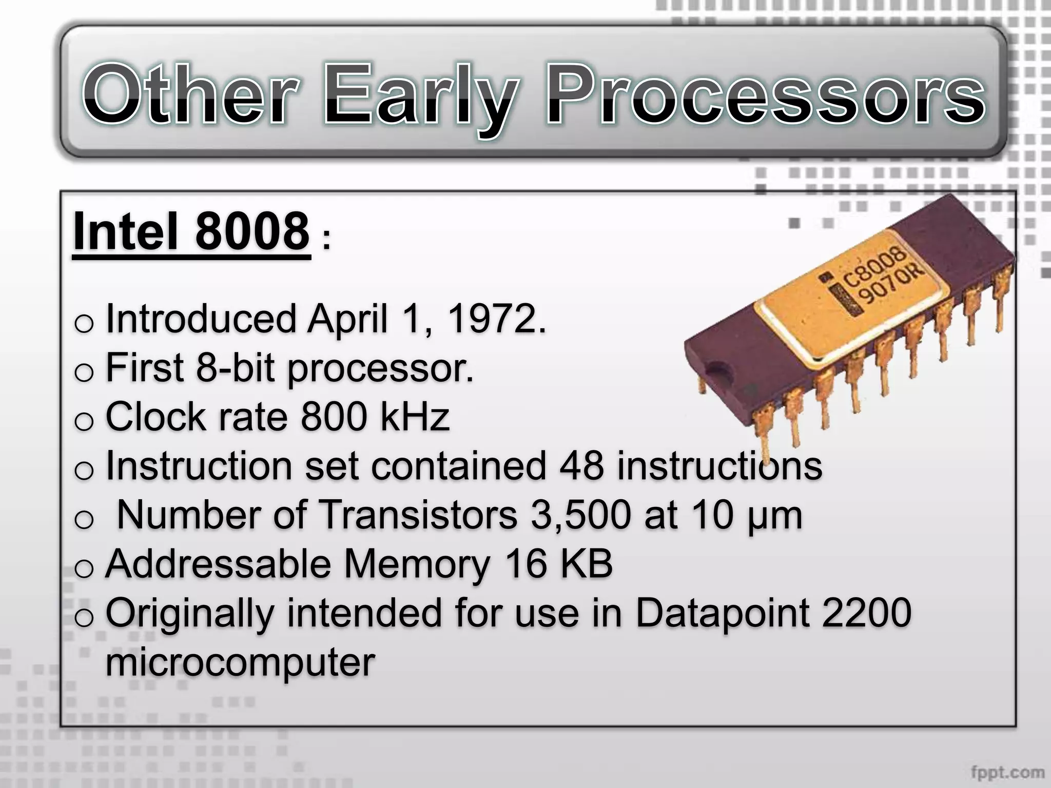 Timeline of Processors | PPTX