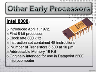 Timeline of Processors | PPTX