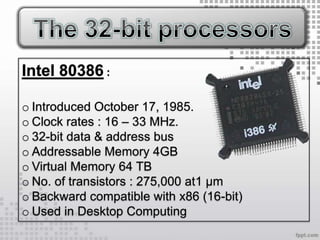 Timeline of Processors | PPTX