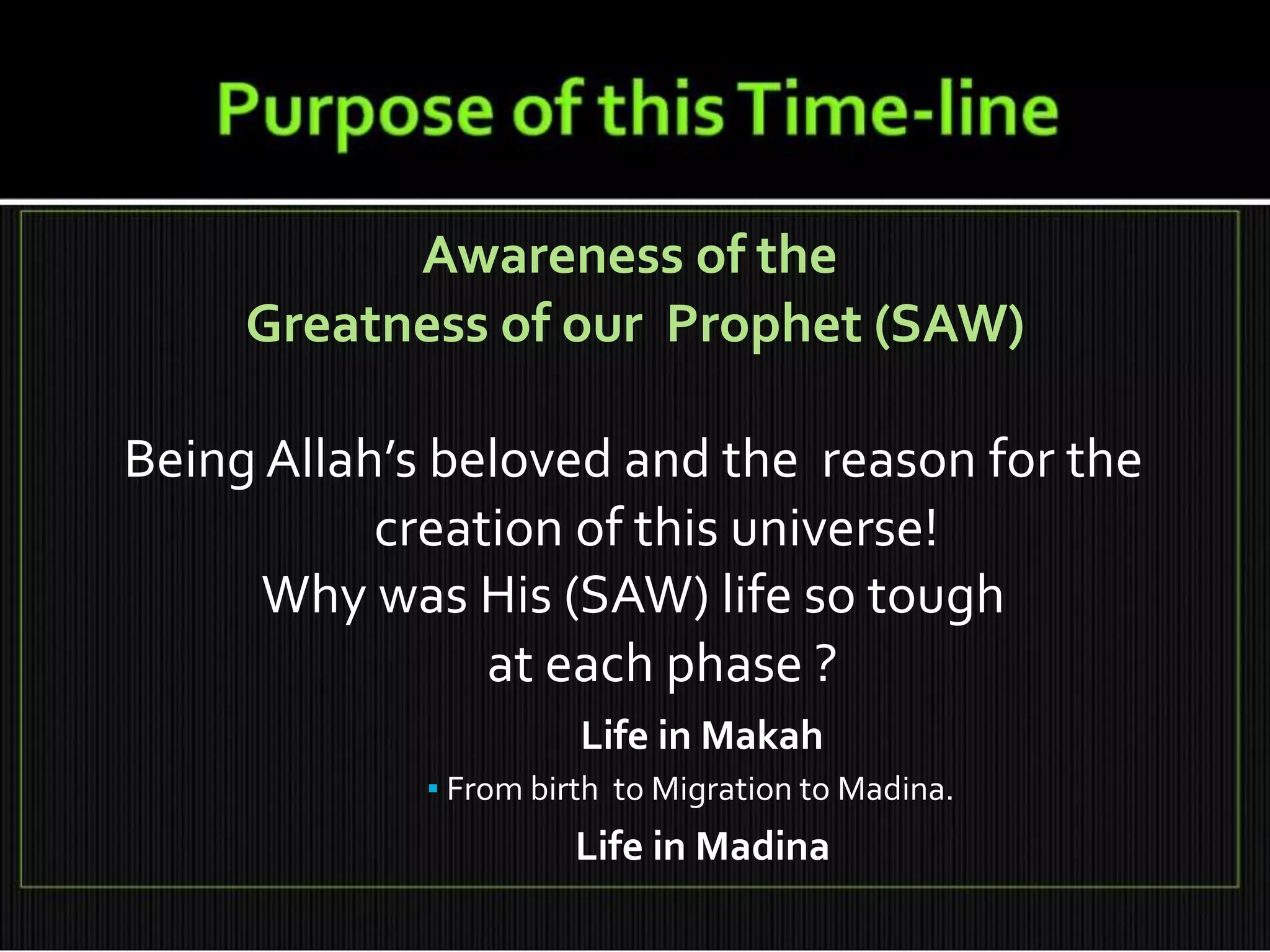 Time Line of Prophet Muhammad PBUH | PPTX