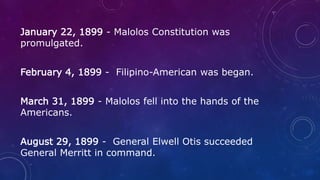 Timeline of spanish, american and japanese era | PPTX
