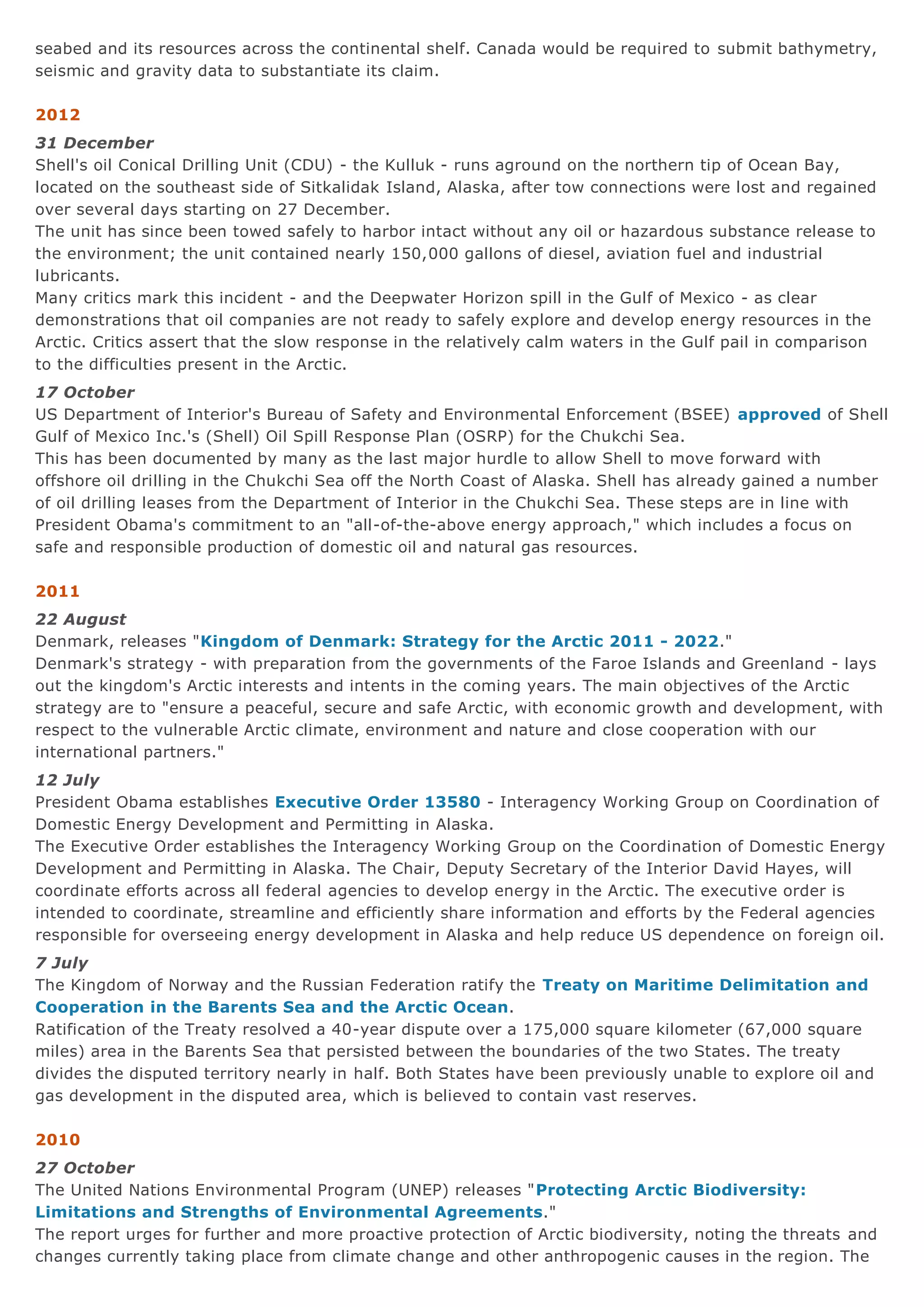 Timeline of the arctic claims | DOCX