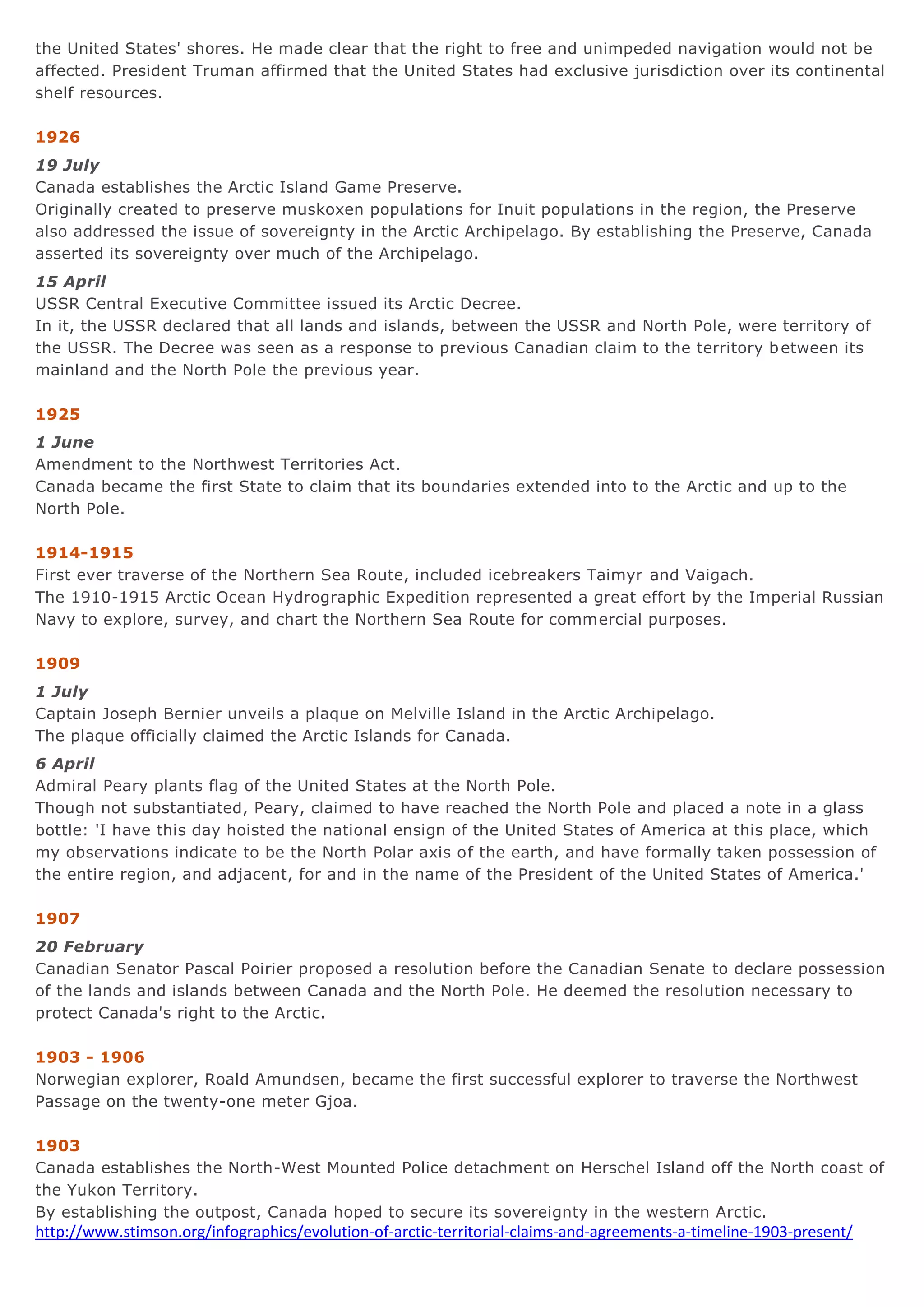 Timeline of the arctic claims | DOCX