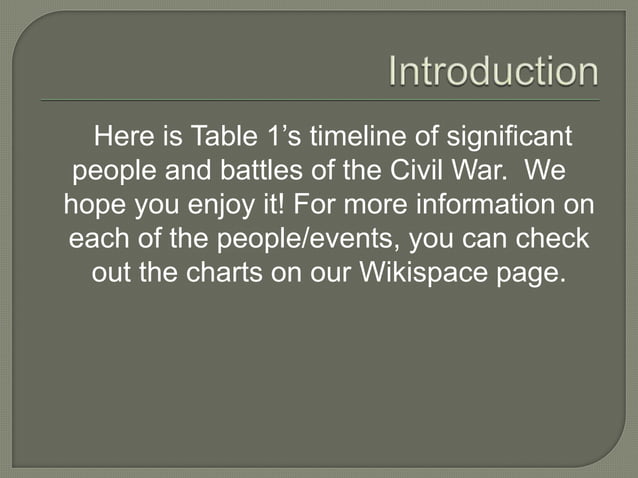 Timeline of the Civil War | PPTX