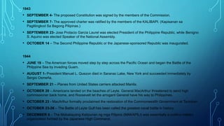 Timeline of the philippine history from spanish era japanese era | PPTX