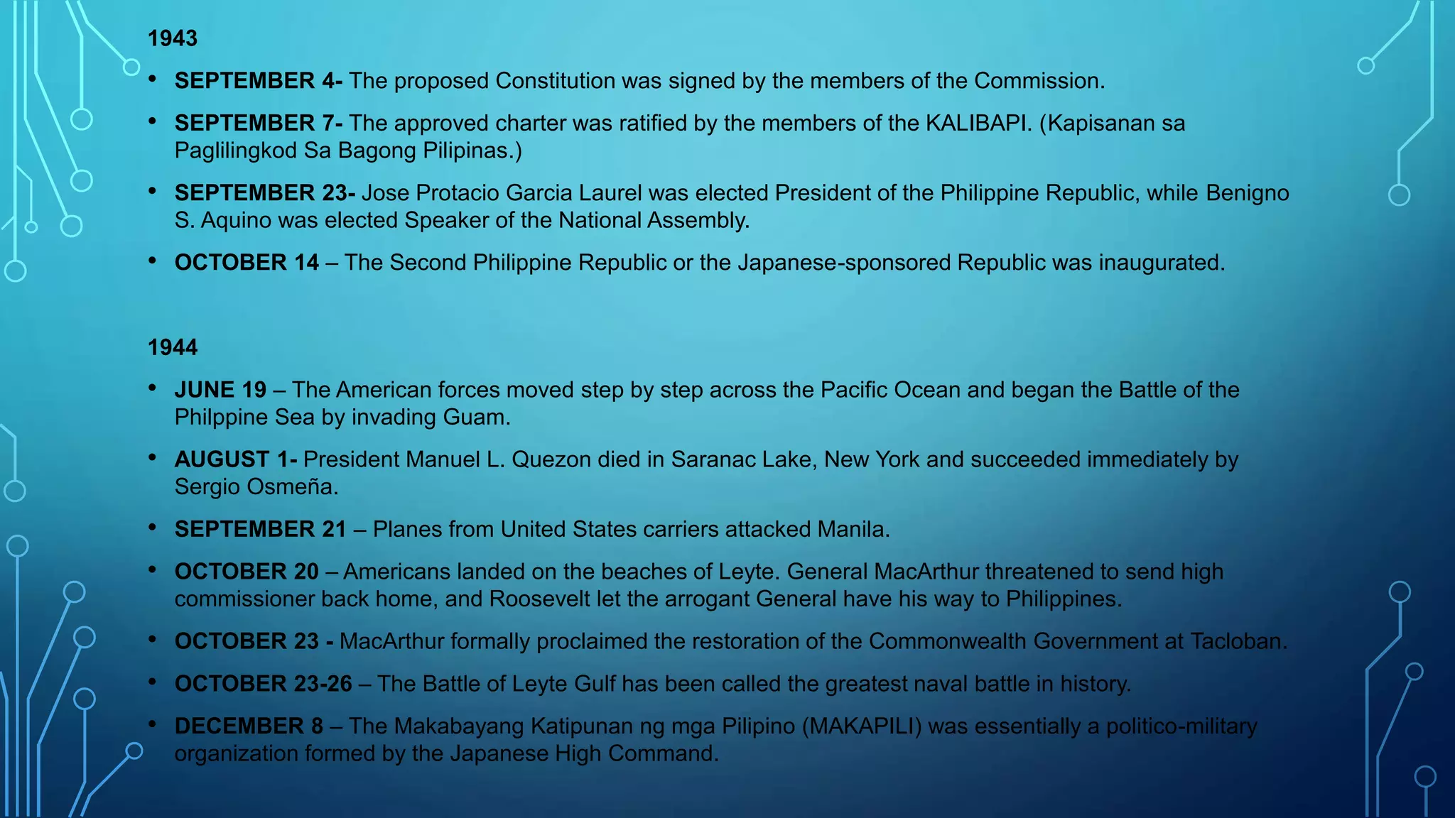 Timeline of the philippine history from spanish era japanese era | PPTX